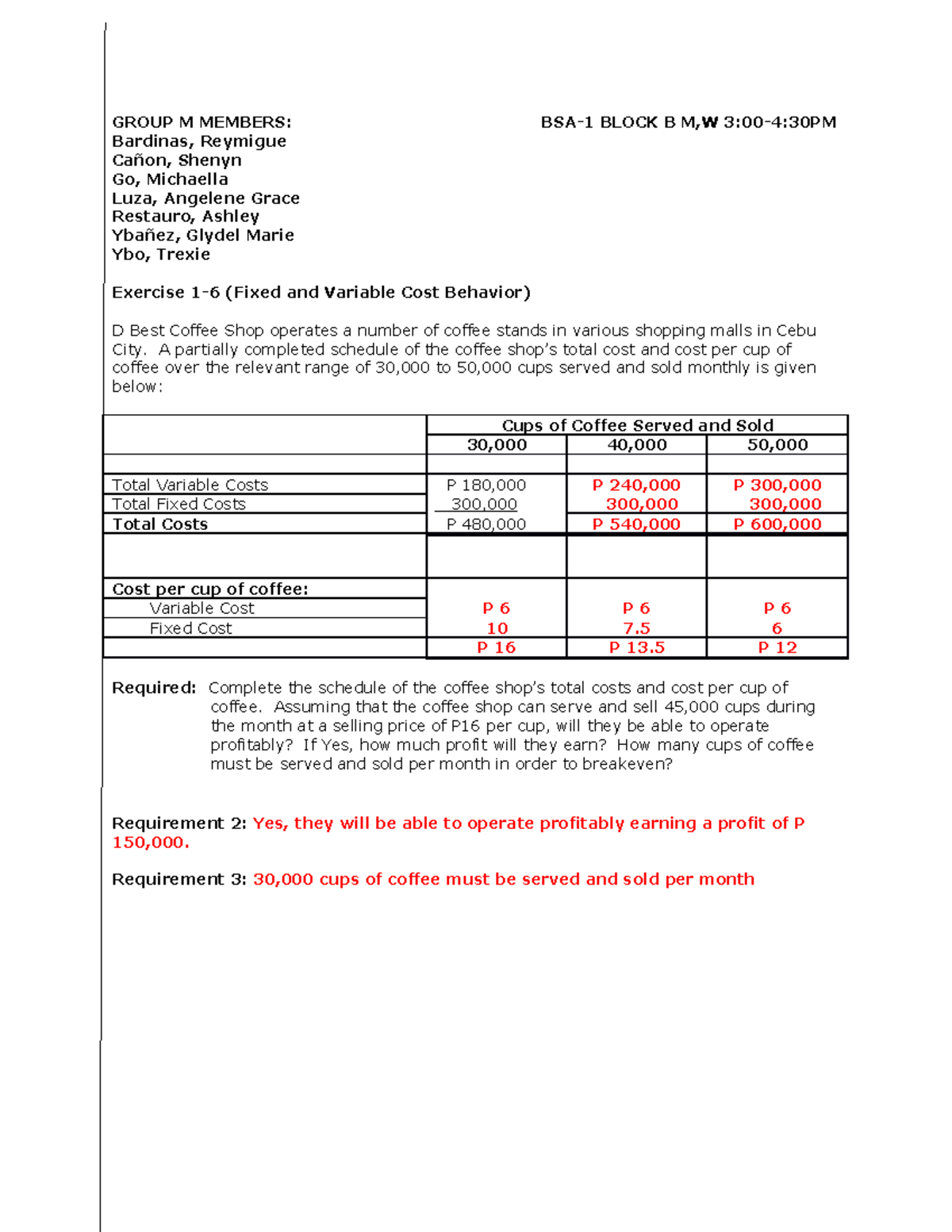 AC1203 Group-M- Exercises-1-6 1-7 - GROUP M MEMBERS: BSA-1 BLOCK B M,W 3:00-4:30PM Bardinas ...