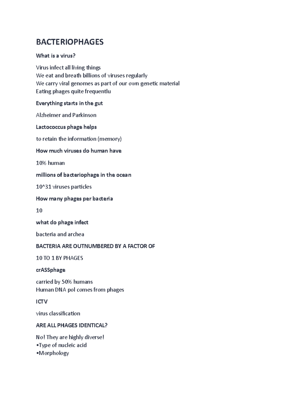 Bacteriophages - BACTERIOPHAGES What is a virus? Virus infect all ...