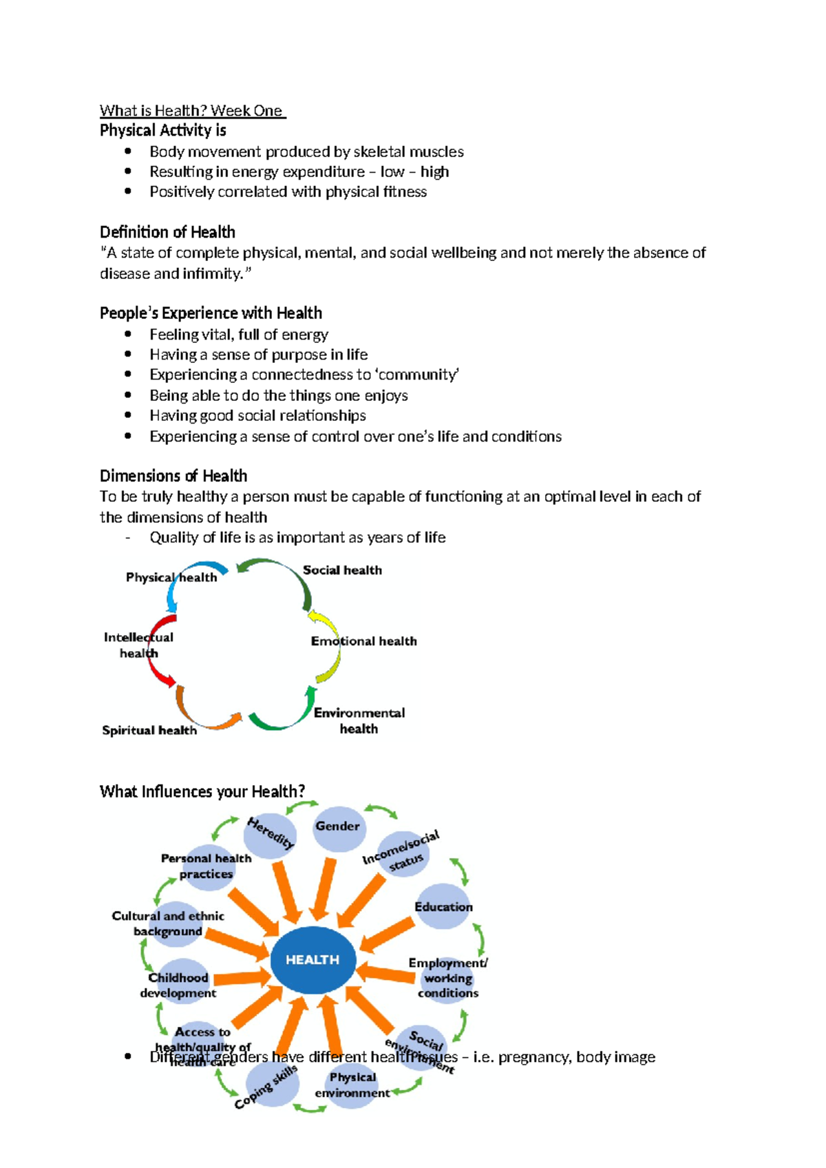 What is Health Week 1 - ” People’s Experience with Health Feeling vital ...