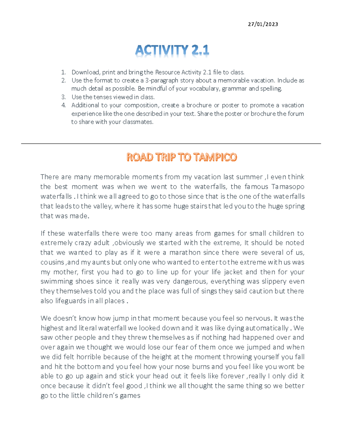 Activity 2 - ACTIVIDAD 2 INGLES MODULO 2 - 27/01/ 1. Download, print ...