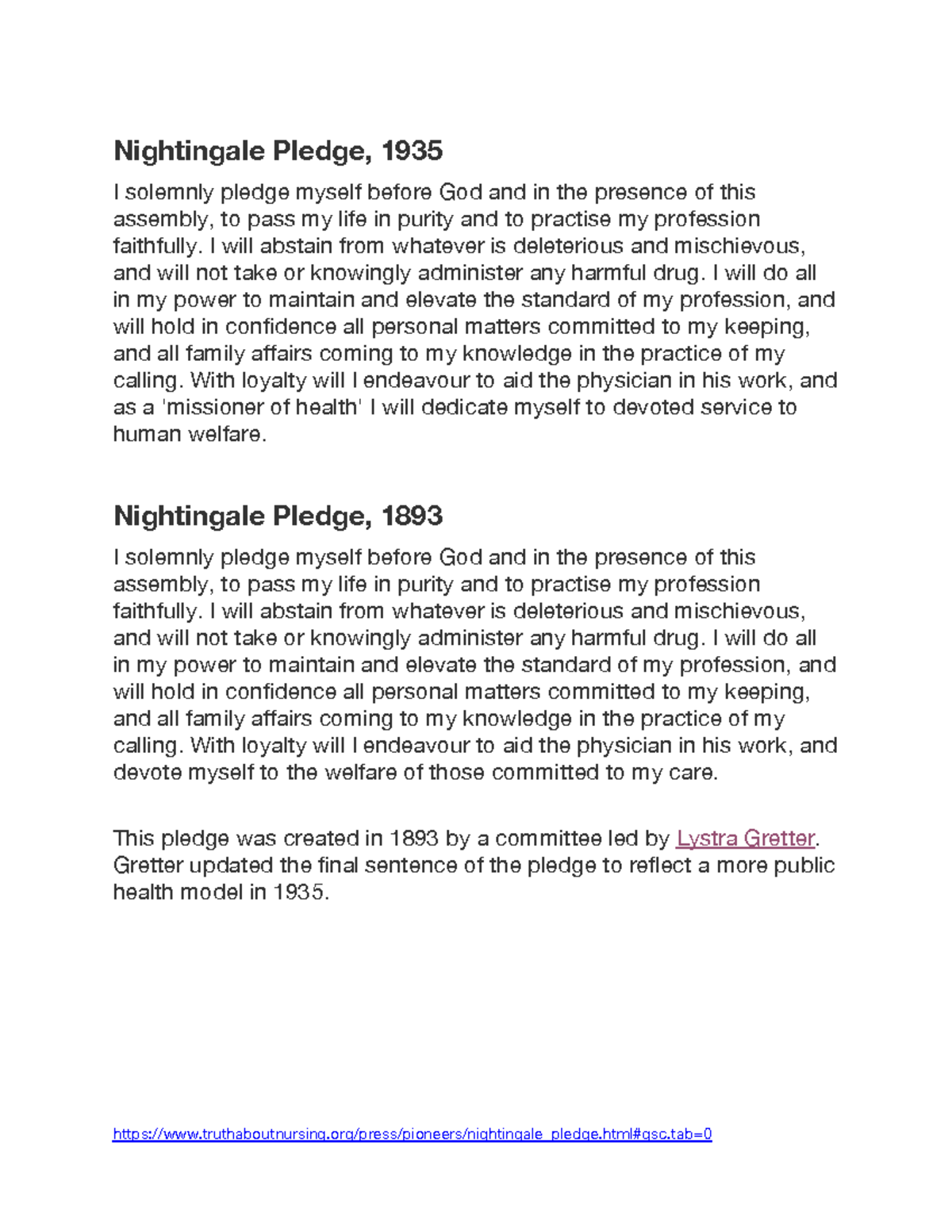 Nightingale Pledge Nurs 1131 - truthaboutnursing/press/pioneers ...