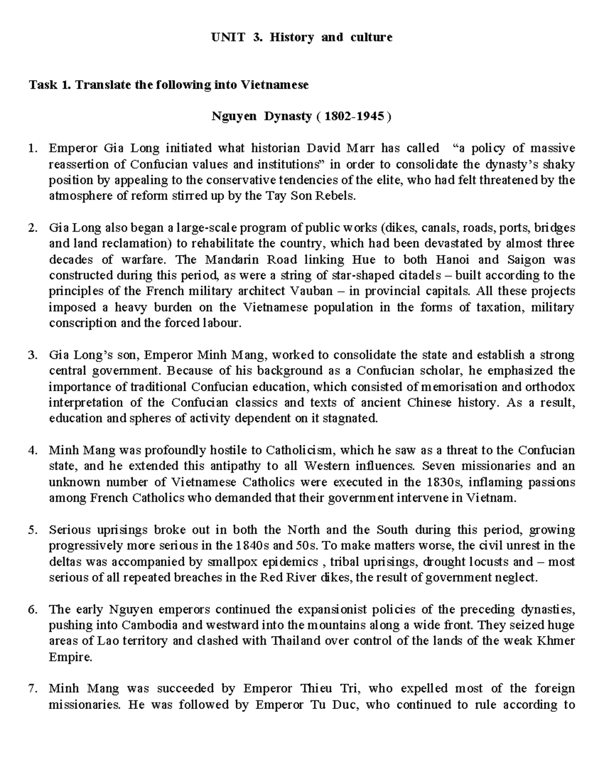 Unit 3 History and Culture tasks 1,2,3,4 - UNIT 3. History and culture ...