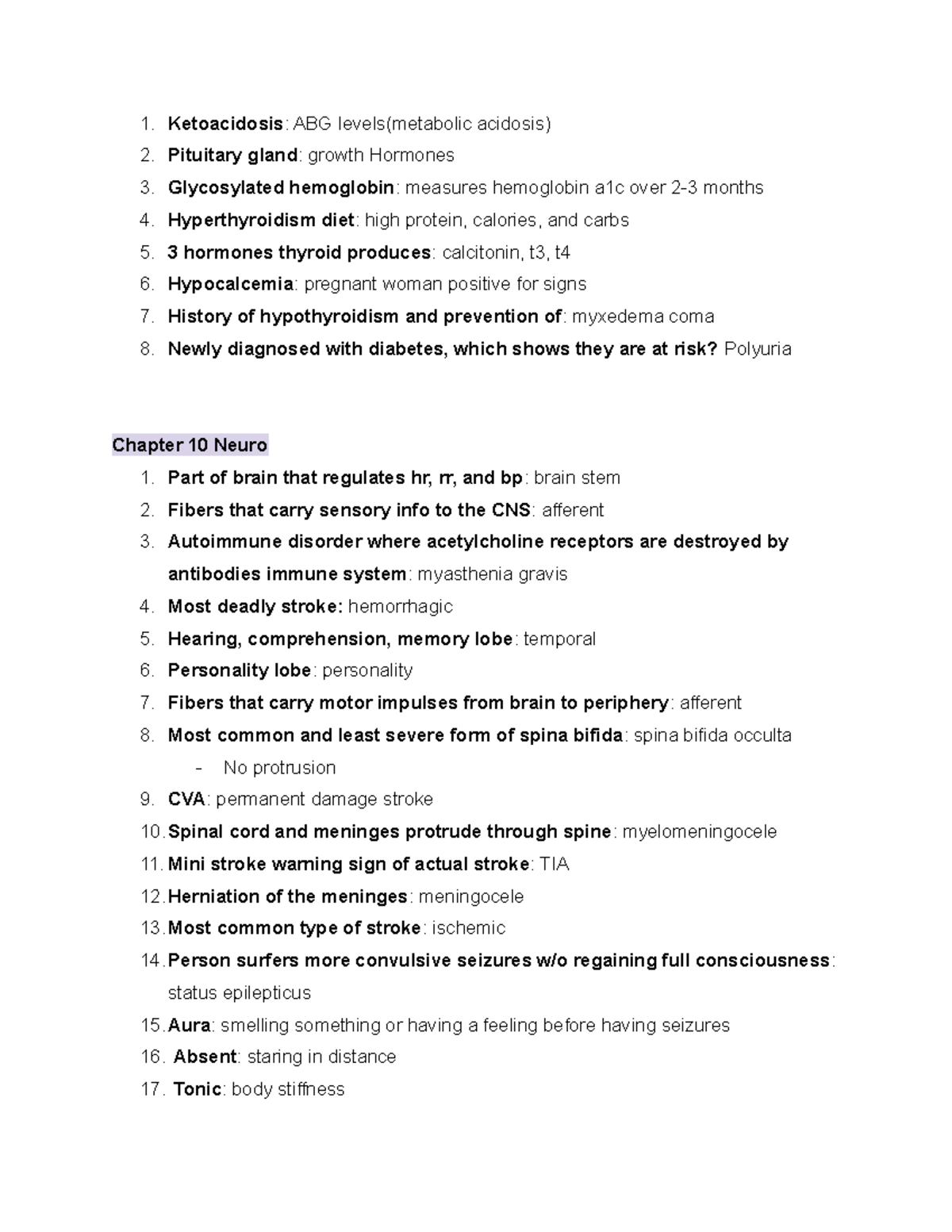 NURS 310 Test Review - Ketoacidosis : ABG levels(metabolic acidosis ...