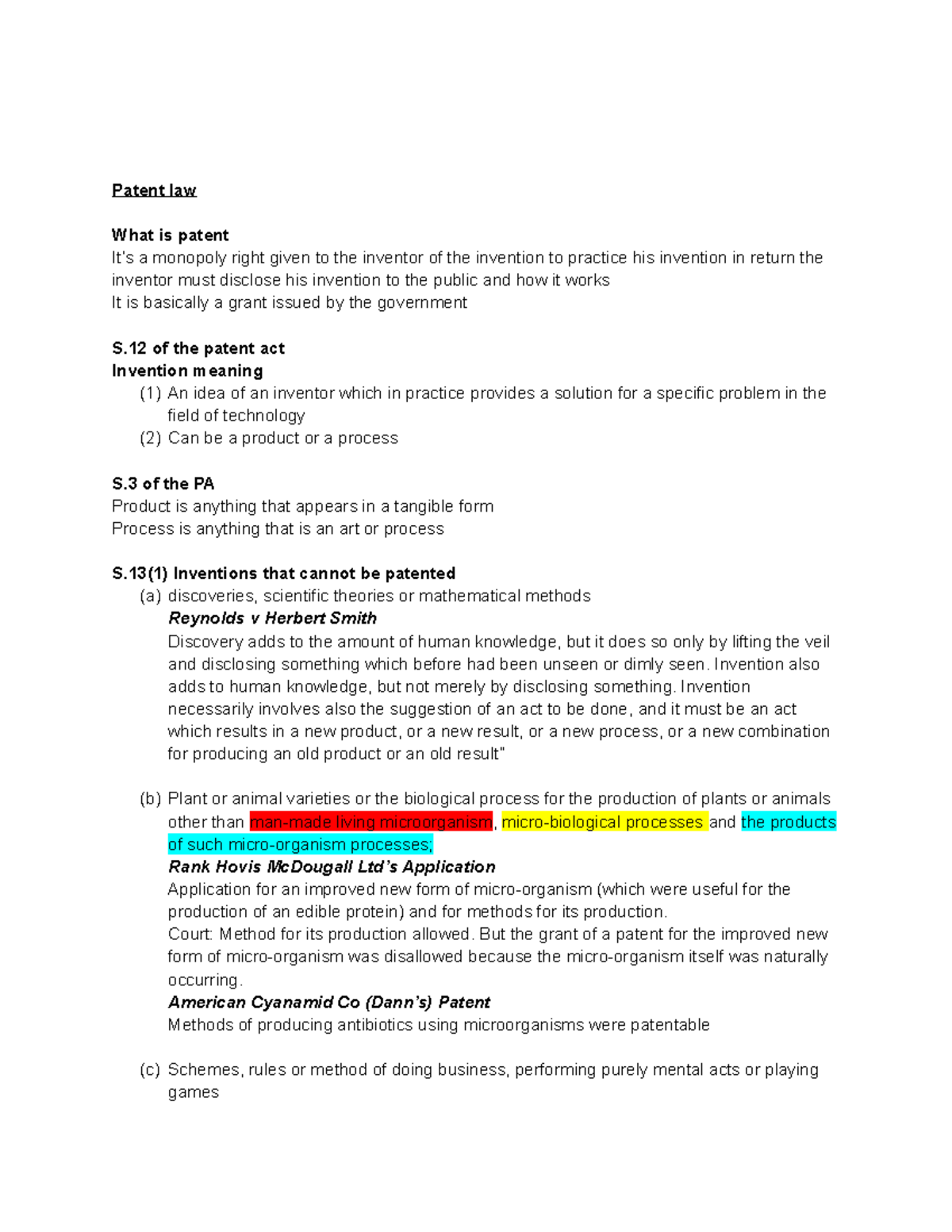 Patent law Answer technique - Patent law What is patent It’s a monopoly ...