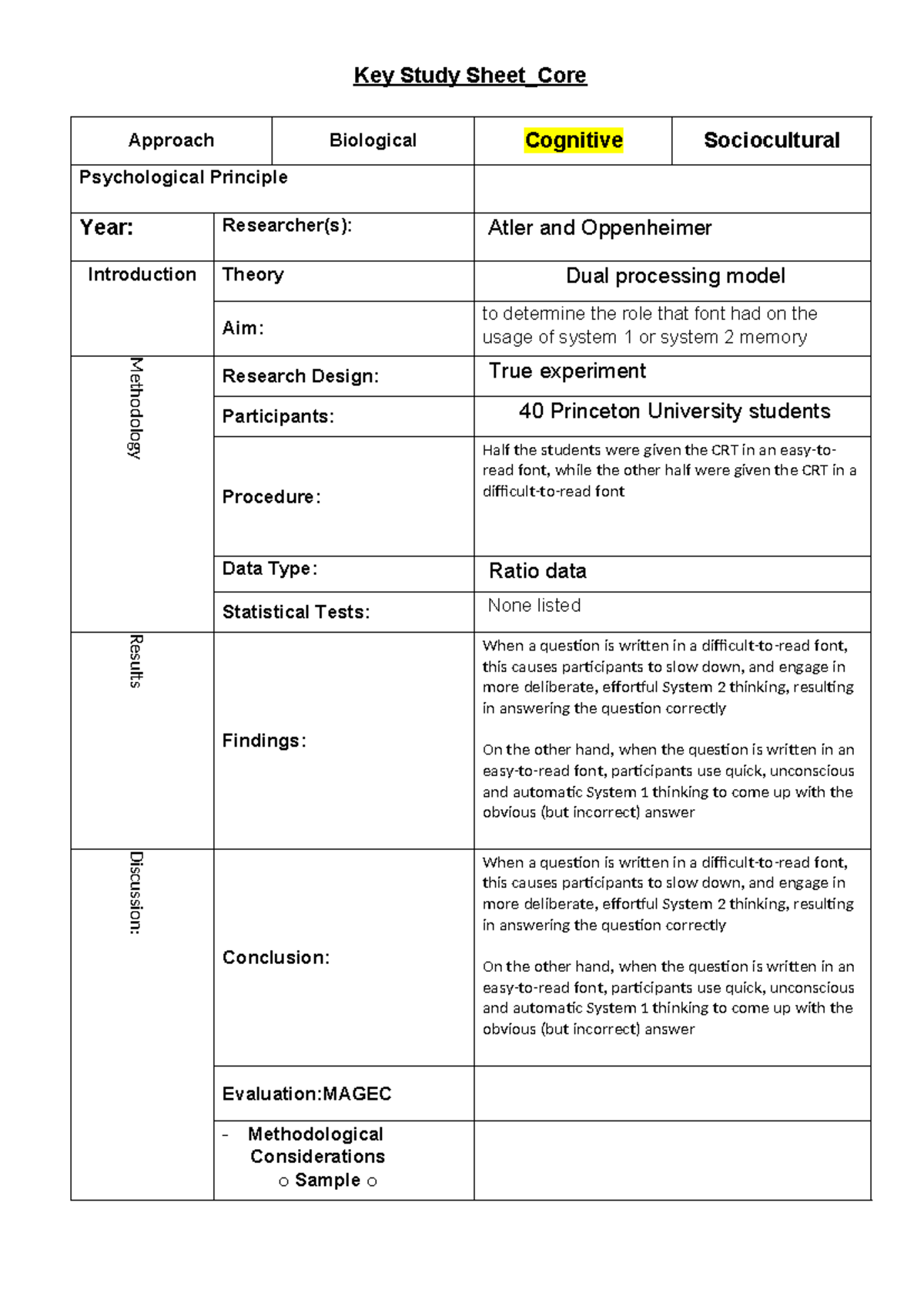 Atler and Oppenheimer - Key Study - Key Study Sheet_Core Approach ...
