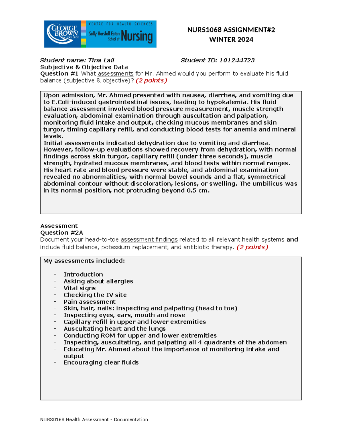 NURS1068 Assign 2 v Sim Template 202302 student 2 - NURS1068 ASSIGNMENT ...