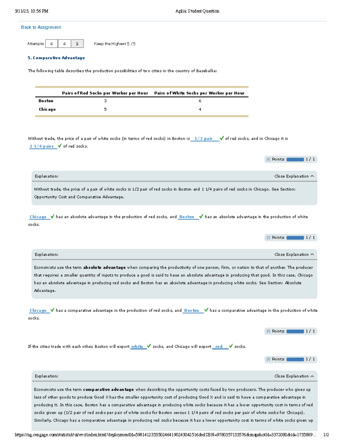mod 2 quiz ? five correct - 3/11/23, 10:56 PM Aplia: Student Question ...