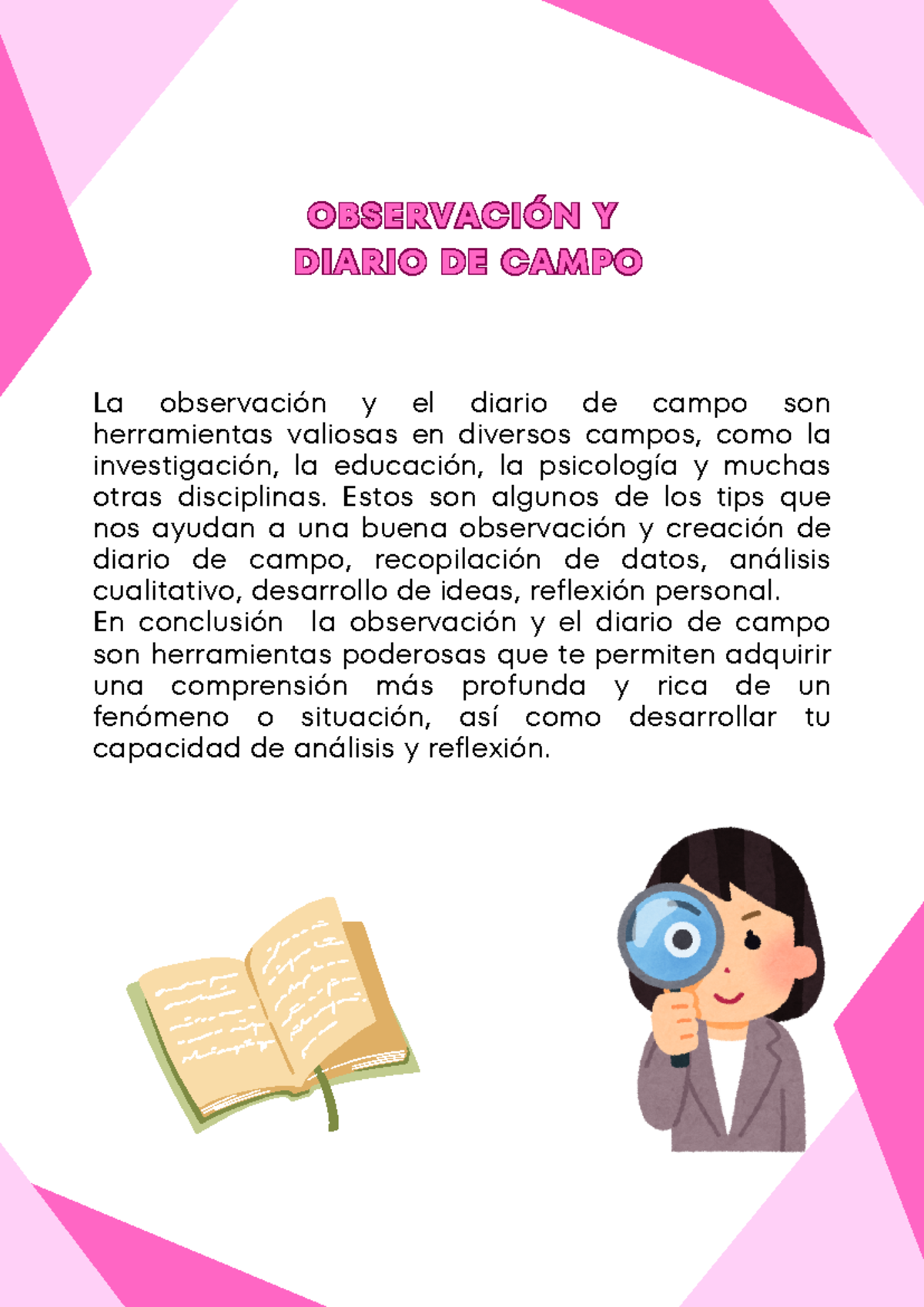 Observación y diario de campo - Estos son algunos de los tips que nos ...