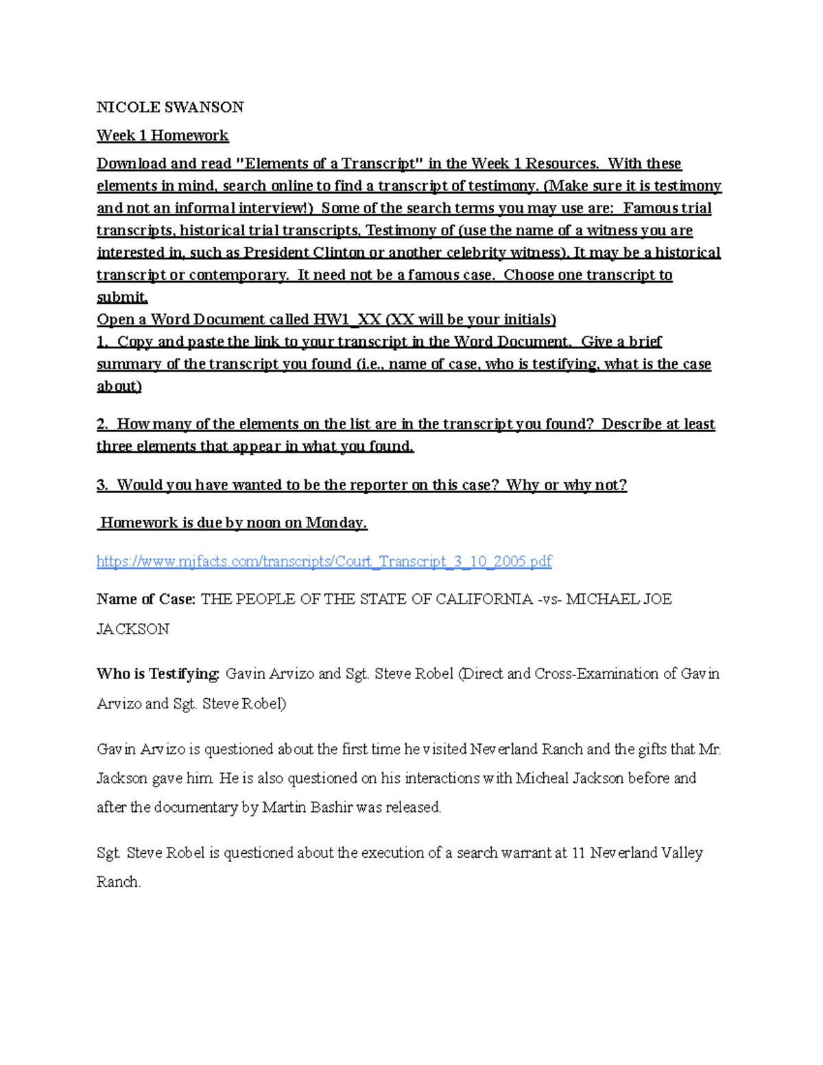 Computer Aided Trans HW 1 NS - NICOLE SWANSON Week 1 Homework Download ...