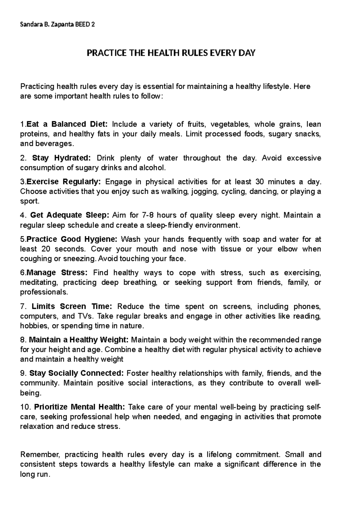 Good manners and human relation - Sandara B. Zapanta BEED 2 PRACTICE ...