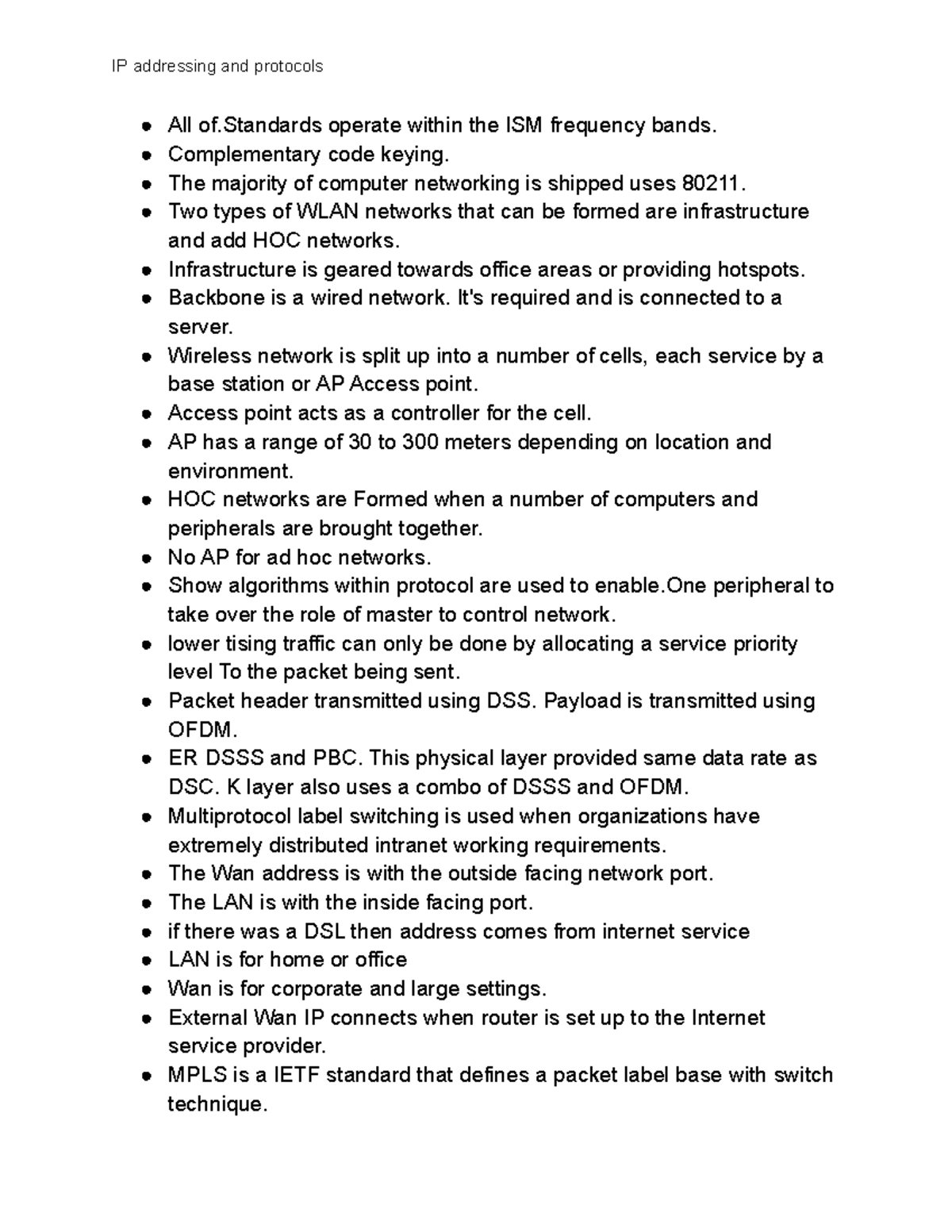 College Notes 1 The Description Of Syntax Ip Addressing And Protocols All Of Operate Within