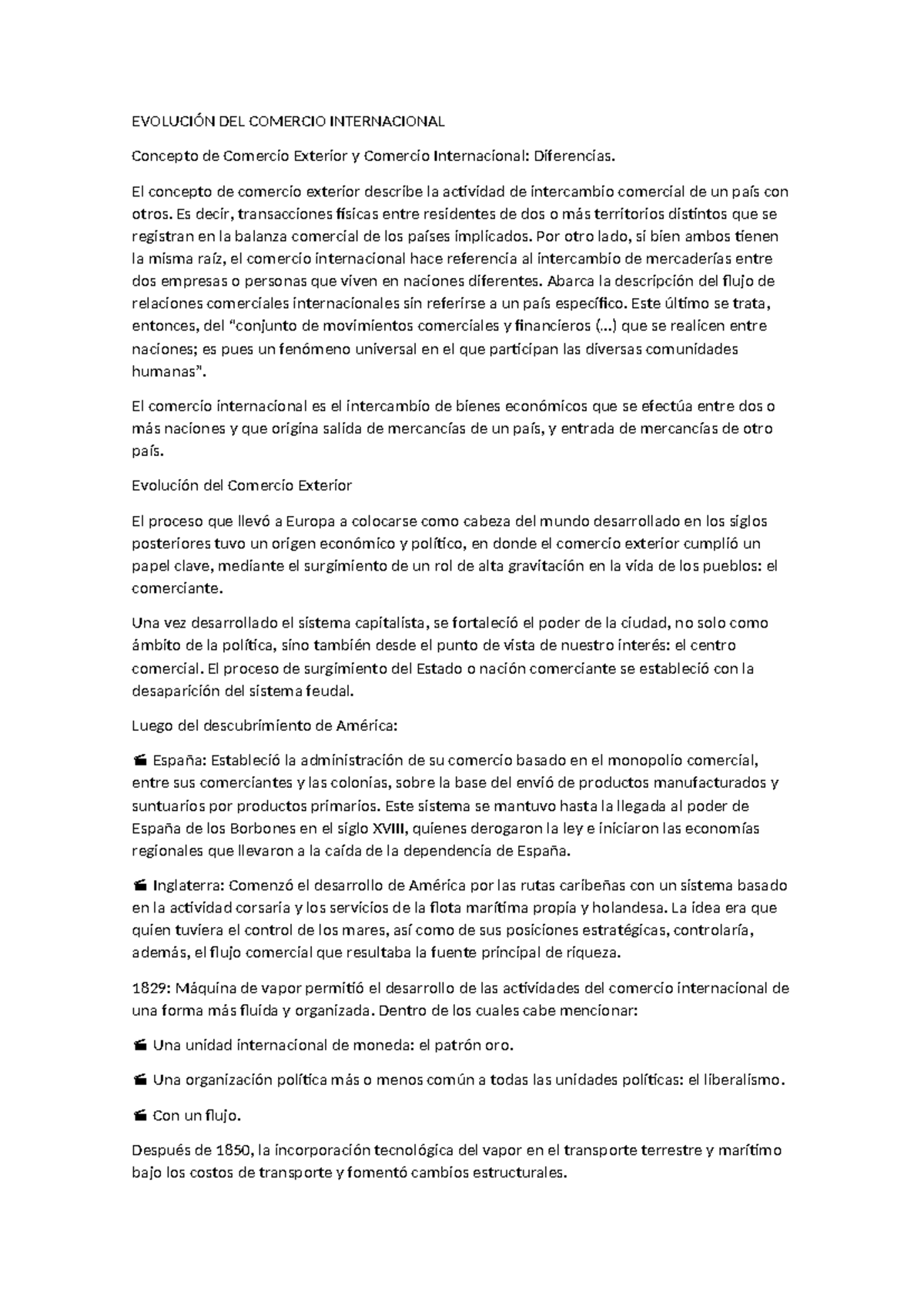 Evolución DEL Comercio Internacional - EVOLUCIÓN DEL COMERCIO ...