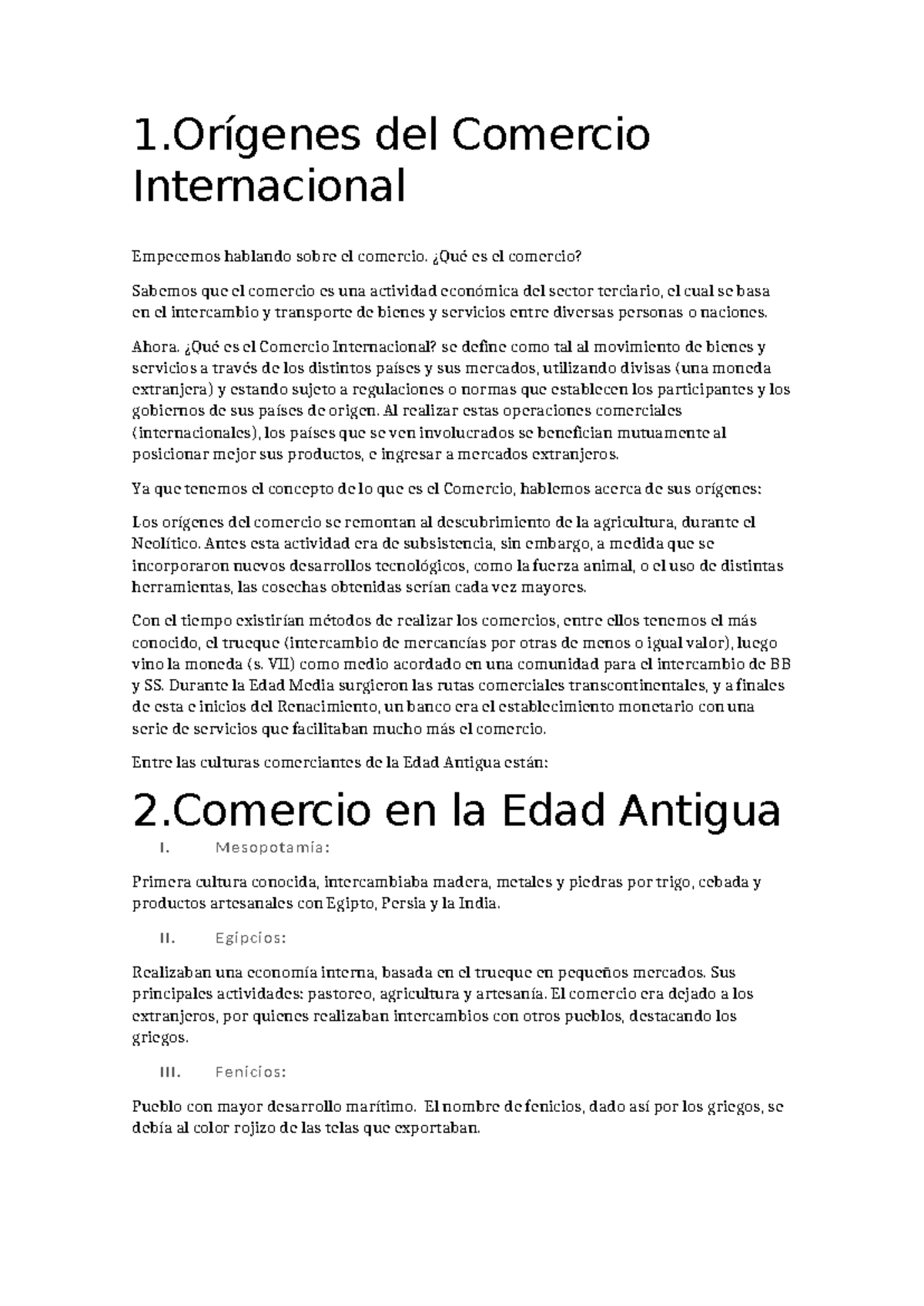 Orígenes del Comercio Internacional - 1ígenes del Comercio ...