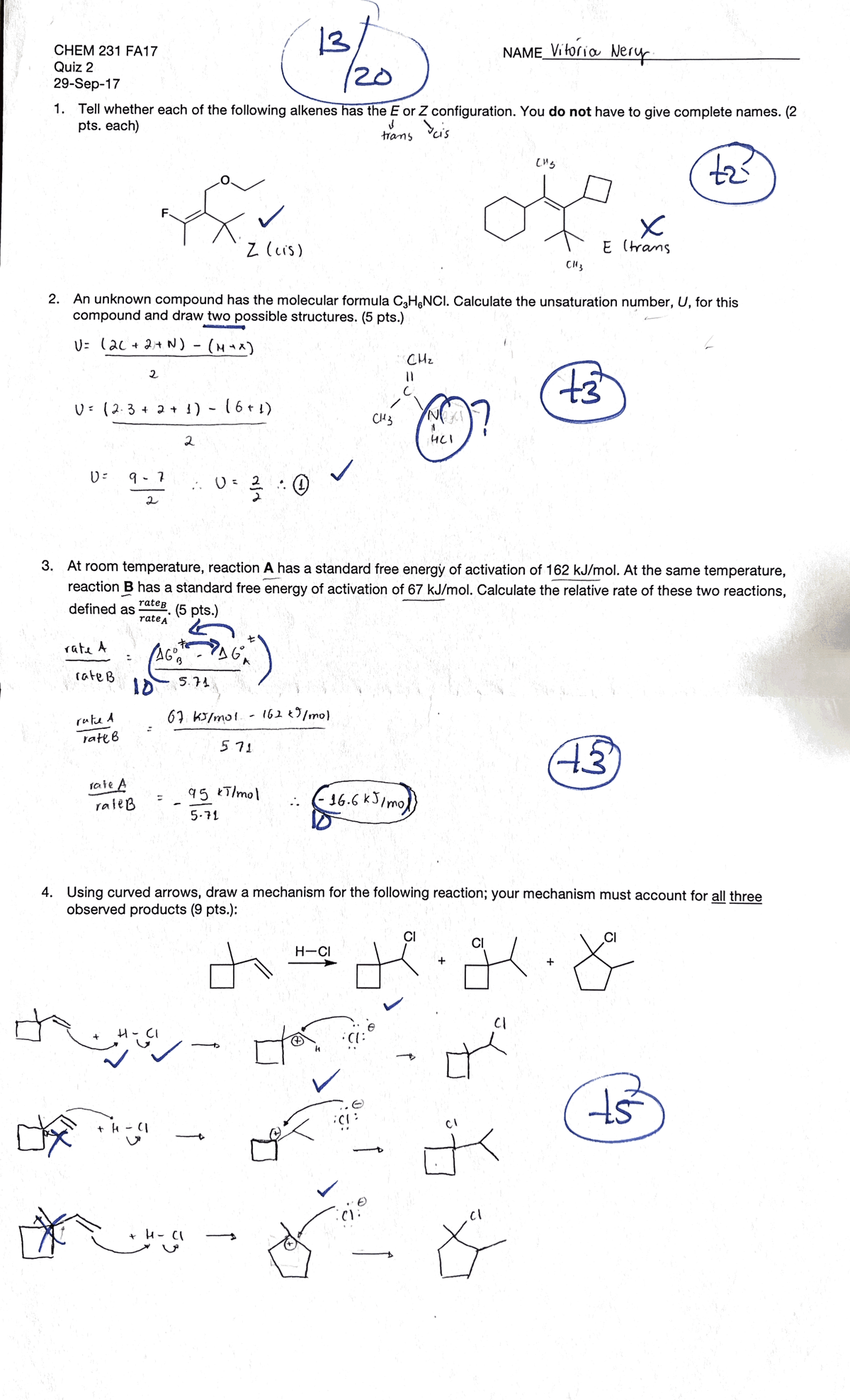 Quiz 2 - Quiz 2 Orgo - Dr. Phillip Osburn - CHEM 231 - Studocu