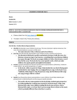 Childrens Literature Lesson Plan - Task 1 A. Sulwe by Lupita Nyong’o ...