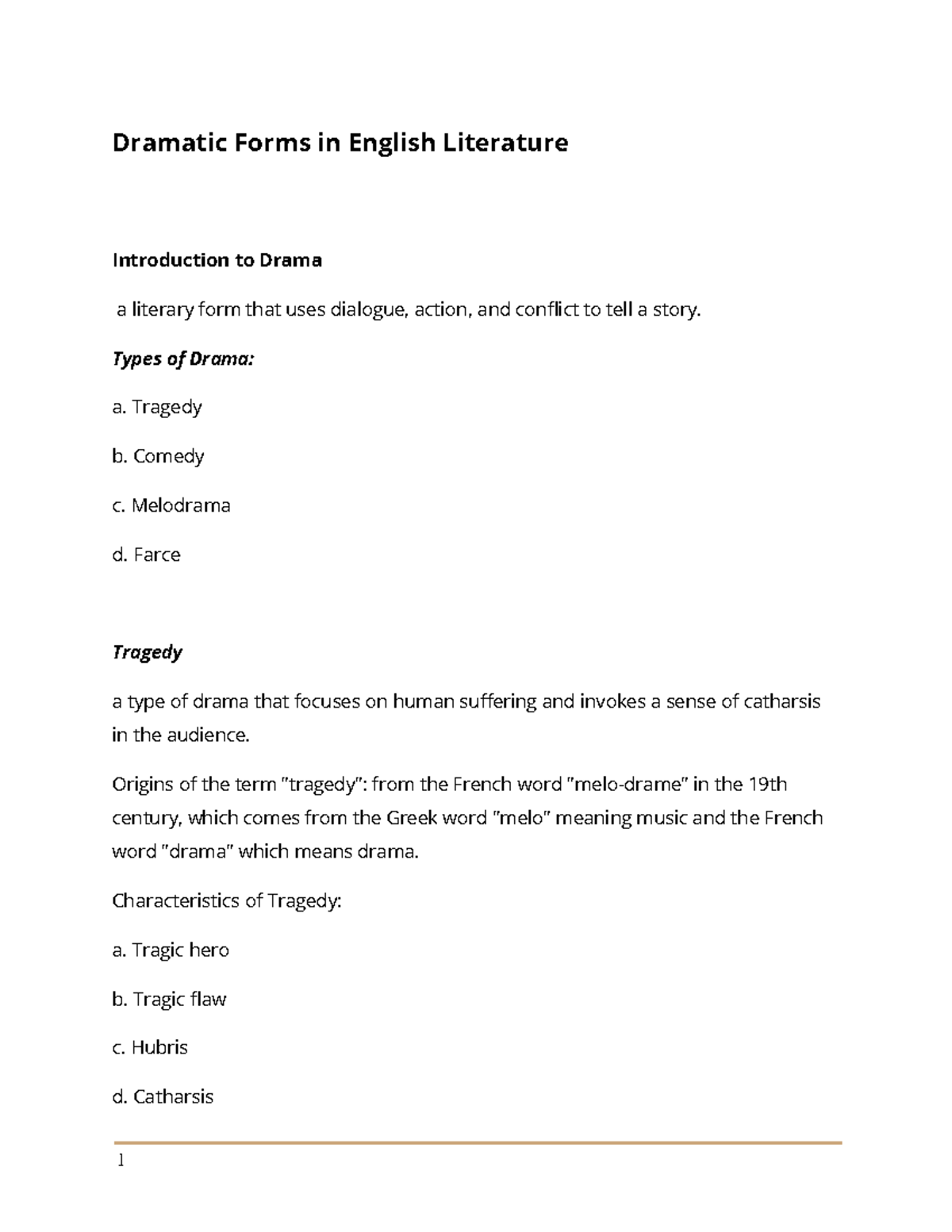 Dramatic forms in English literature - Dramatic Forms in English ...