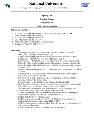 practiseAssignment#1 - National University O f C o m p u t e r & E m e ...