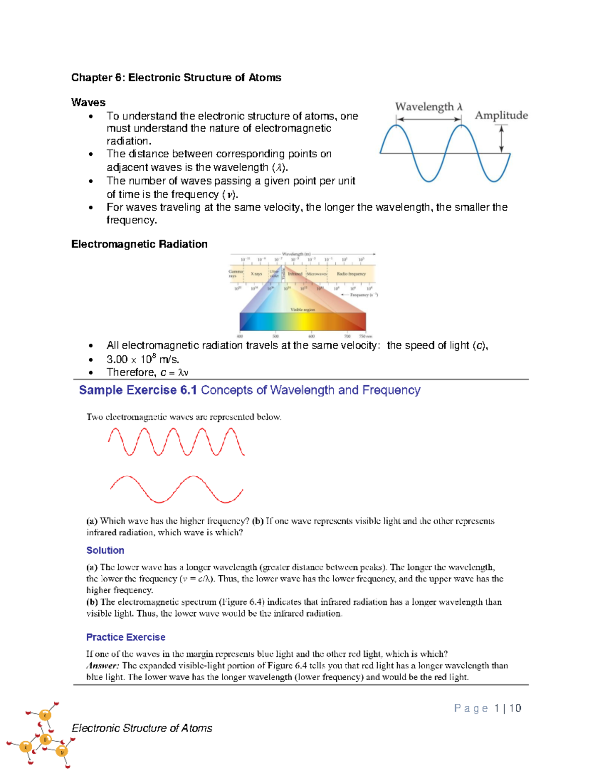 Module 6 Electronic Structurer of Atoms - P a g e 1 | 10 Chapter 6 ...