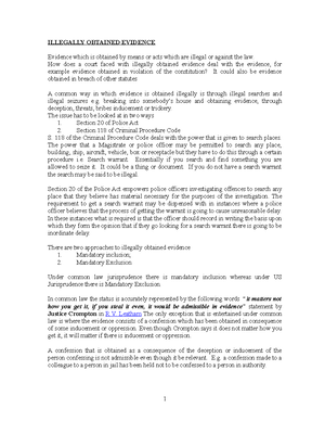 LAW OF Evidence Class Notes 2019 - LAW OF EVIDENCE CLASS NOTES 2019 ...