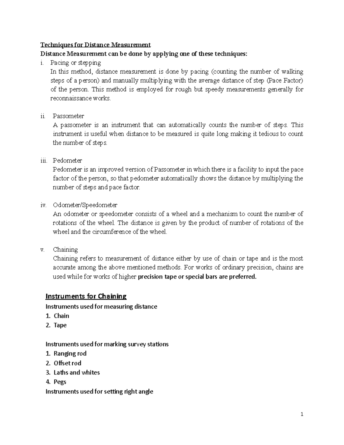 Chapter II Notes Distance Measurements - Copy - Copy - Techniques for ...
