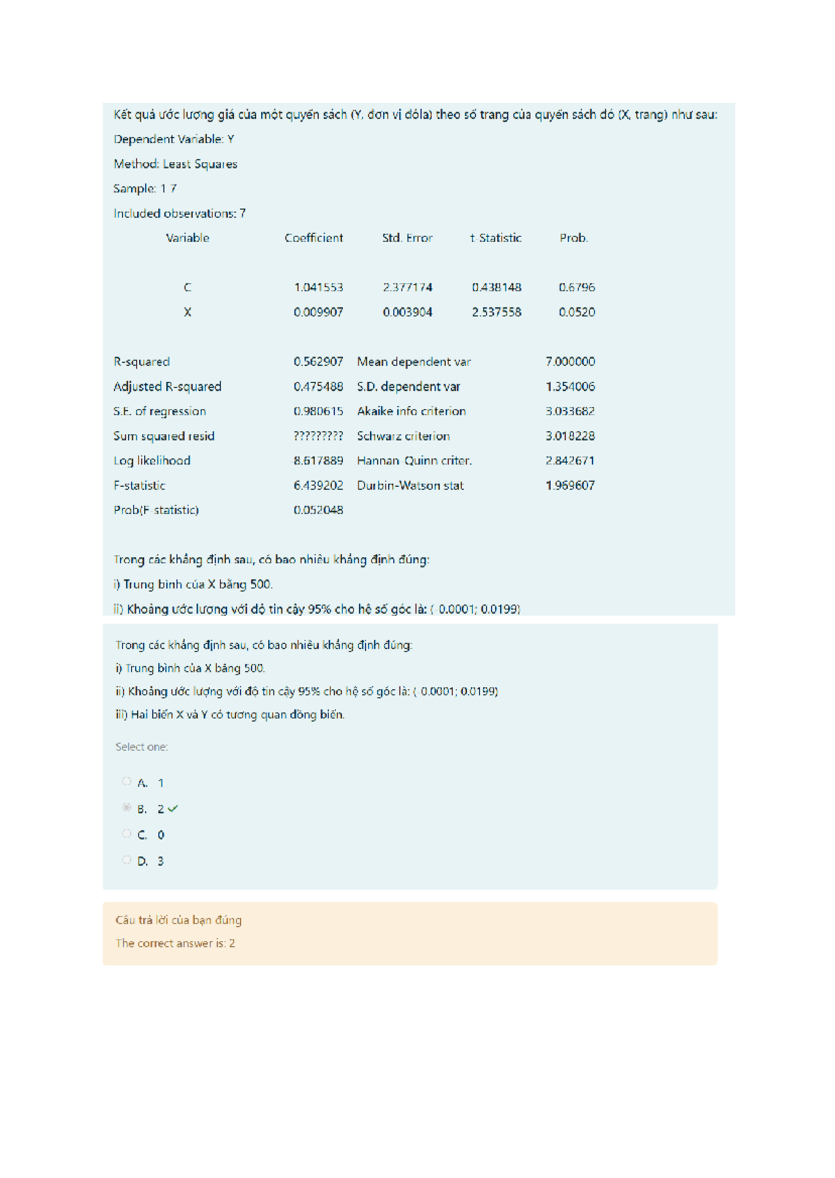 PTDL - tốt - Ket quá uoc luong giá cua môt quyen sách (Y, don vi dôla) theo sô trang cua quyen ...