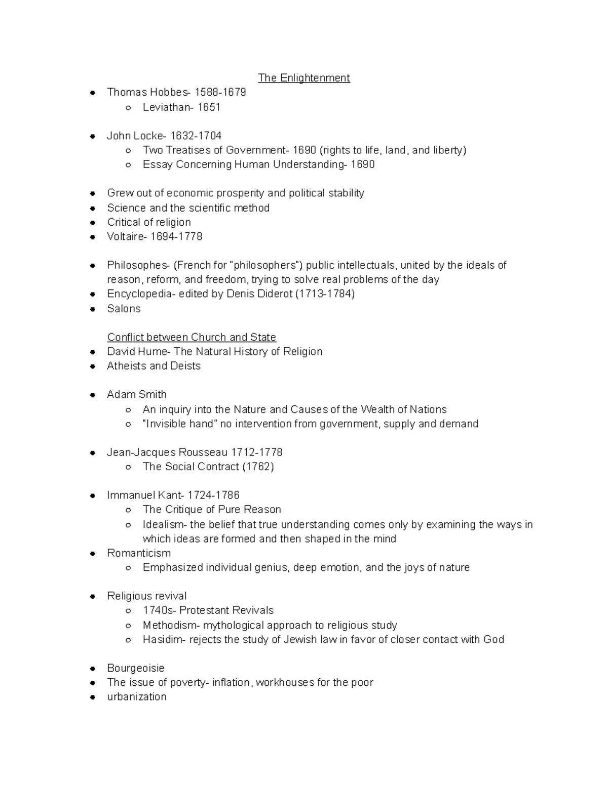 The Enlightment - Dr. Schwartz - The Enlightenment Thomas Hobbes- 1588 ...
