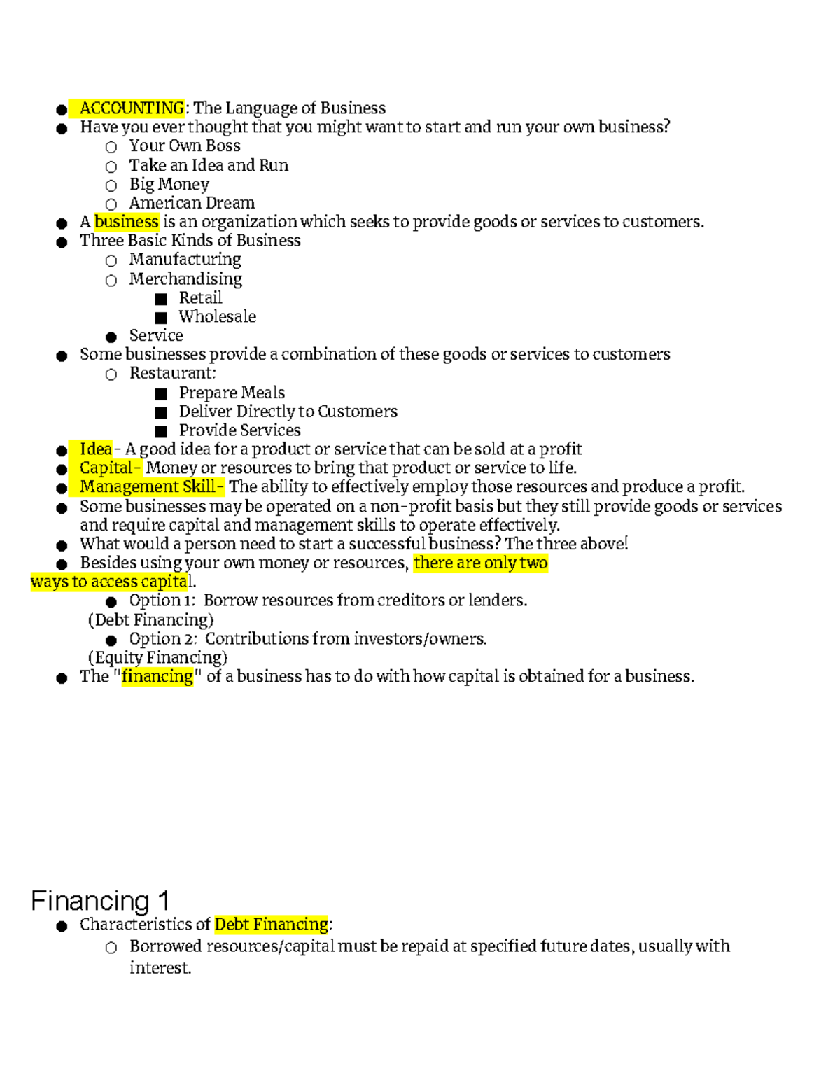Week 1 intro to financial accounting notes 1-4 - ACCOUNTING: The ...