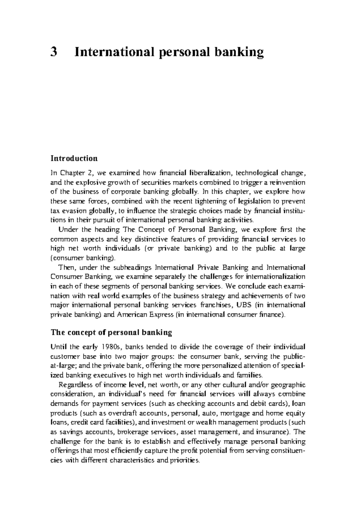 Chapter 3 International Personal Banking - Introduction In Chapter 2 ...