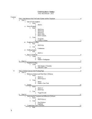 Civil Procedure Lecture 1: Intro to Civil Procedure - Civil Procedure I ...