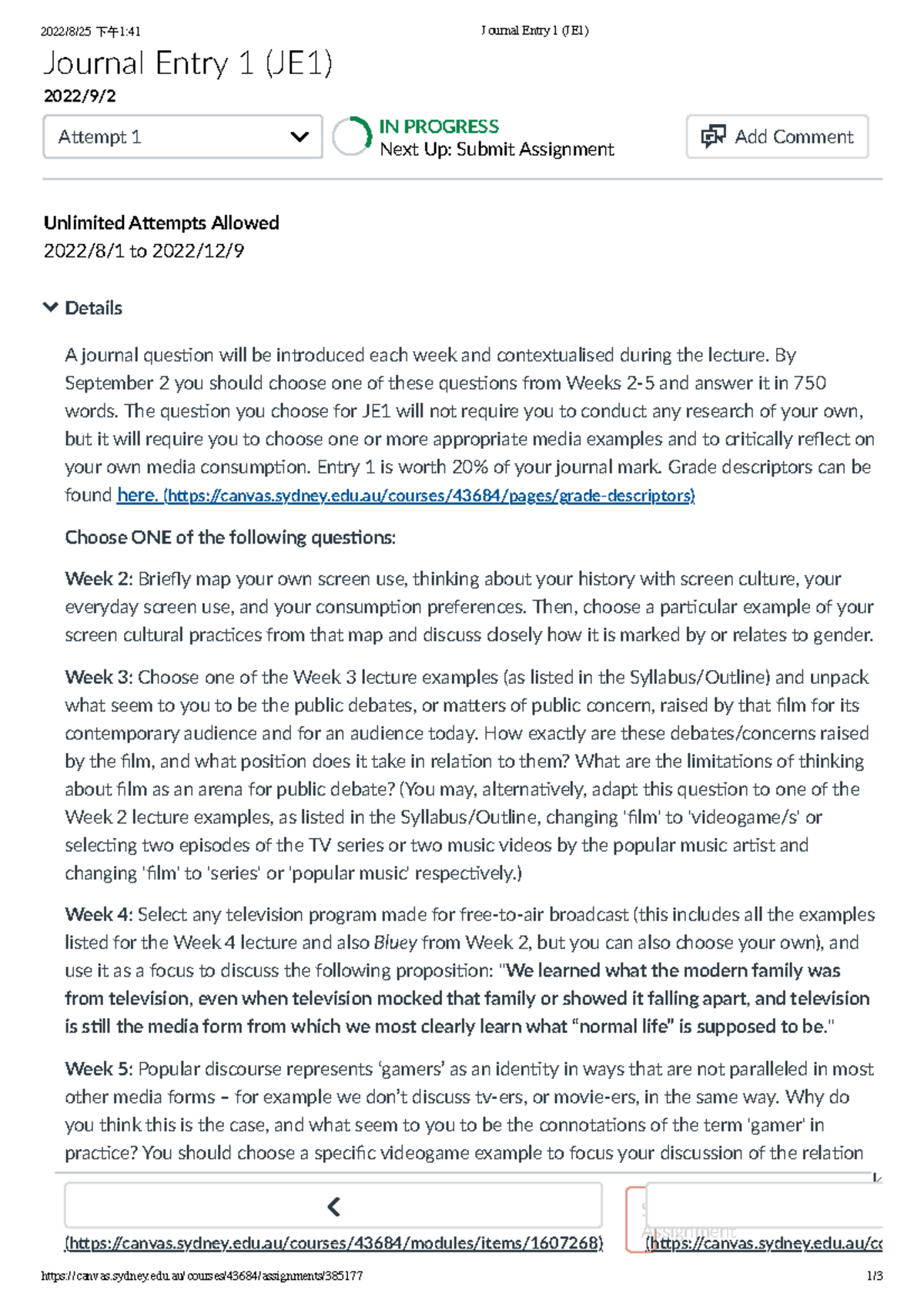 Journal Entry 1 (JE1) - Ha a wle - 2022/8/25 下午1:41 Journal Entry 1 ...