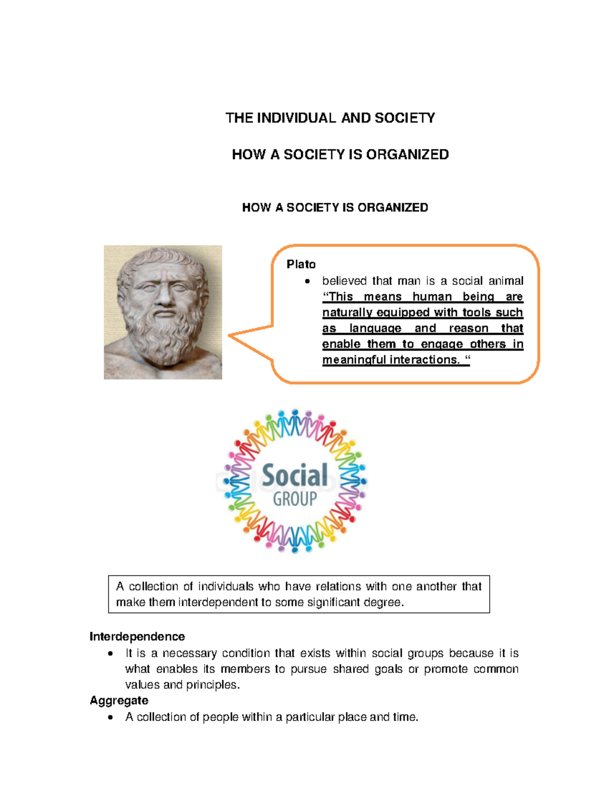 How Society is Organized Module - UNIT 2: THE INDIVIDUAL AND SOCIETY ...