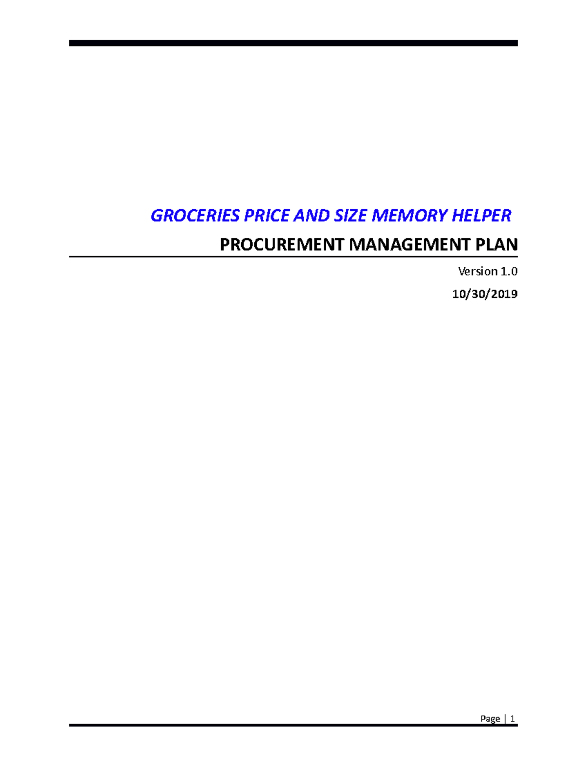 Procurement Plan MEM - GROCERIES PRICE AND SIZE MEMORY HELPER ...