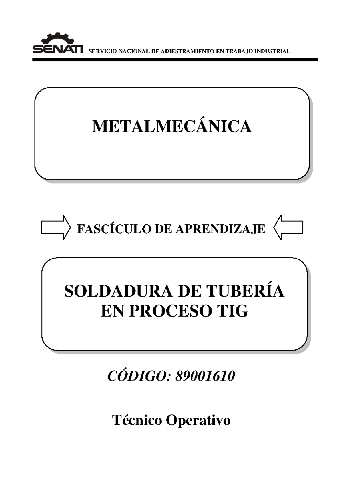 Soldadura DE Tuberia EN Proceso GTAW TIG Manual DE Aprendizaje Senati ...