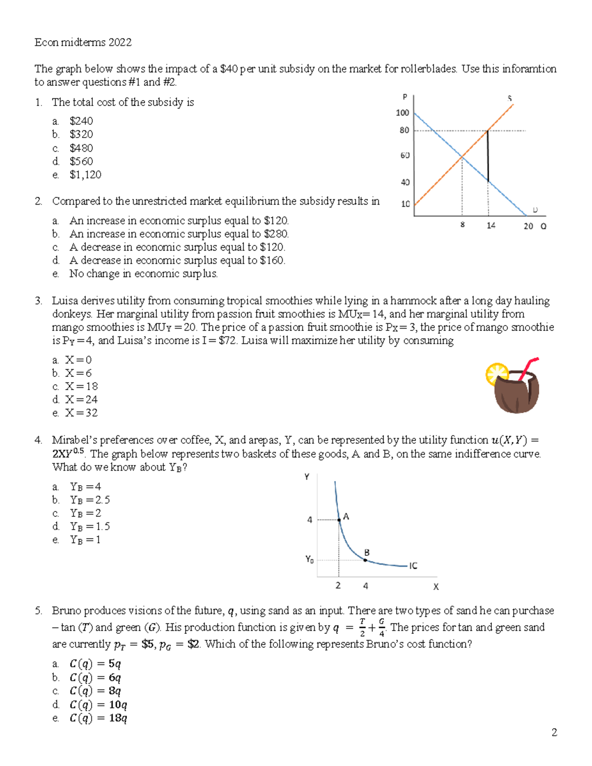 Econ Midterms 2021 - Micro economics practice test - Econ midterms 2022 ...
