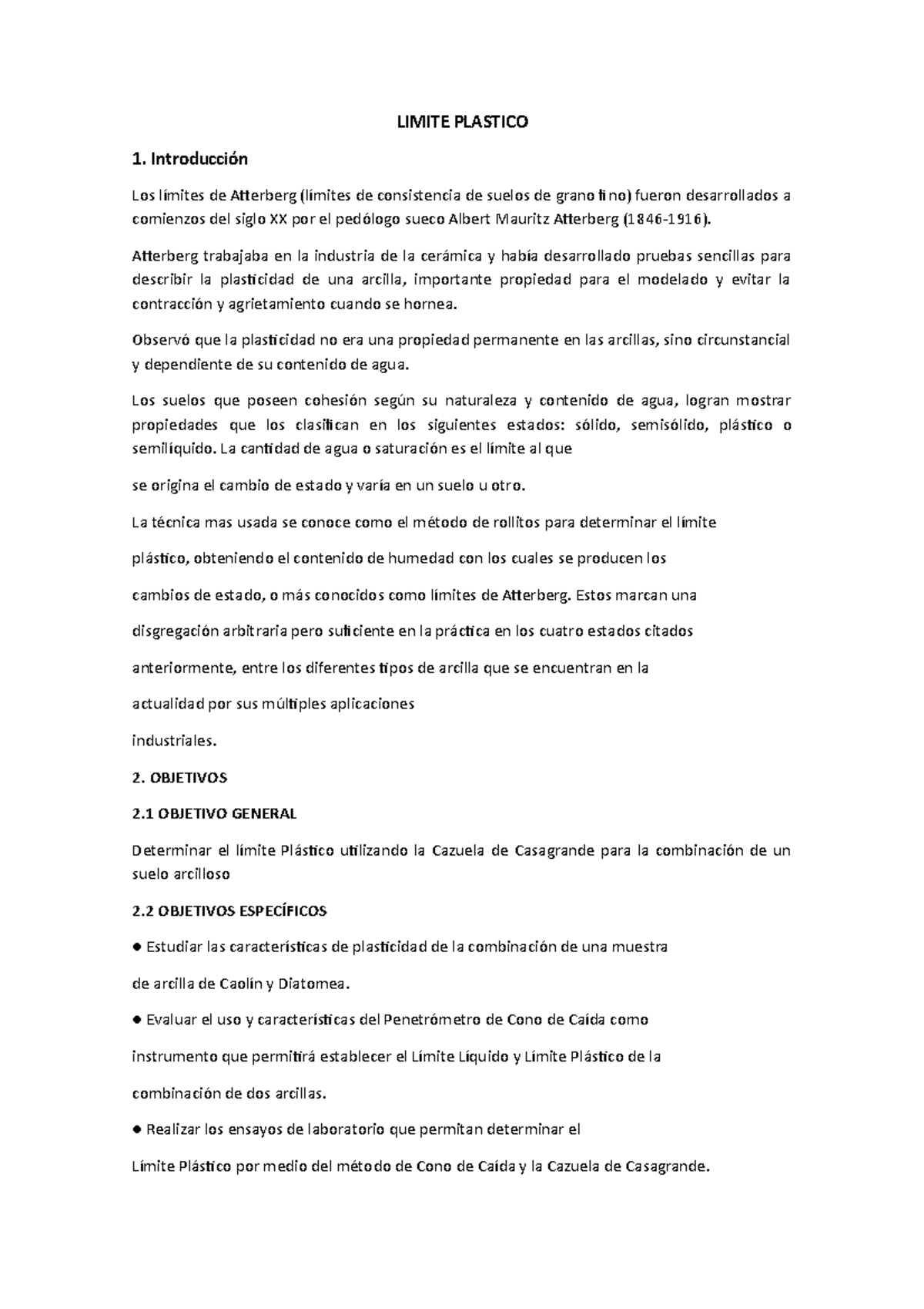 Limite Plastico - LIMITE PLASTICO 1. Introducción Los límites de ...