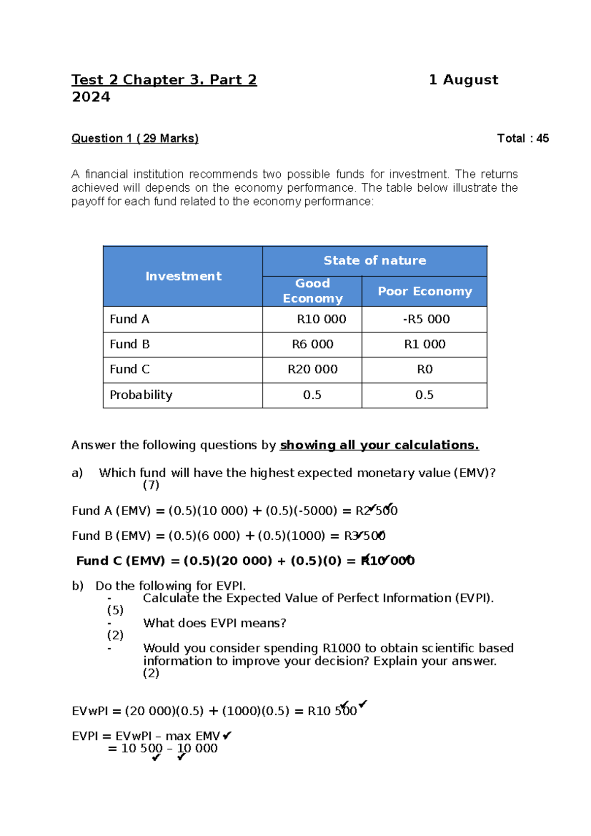 Test 2 memo Chapter 3 Part 2 - Test 2 Chapter 3. Part 2 1 August 2024 ...