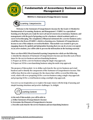 FABM2-Module-4 - Fundamental of Accounting, Business, and Management 2 - Fundamentals of ...