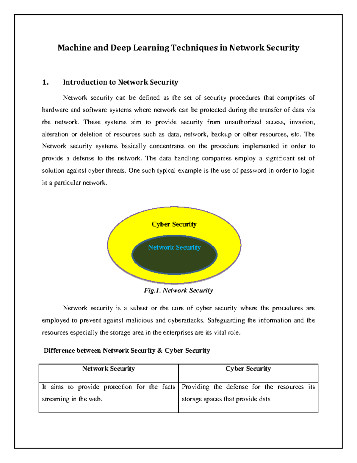 Machine and Deep Learning Techniques in Network Security 1 ...