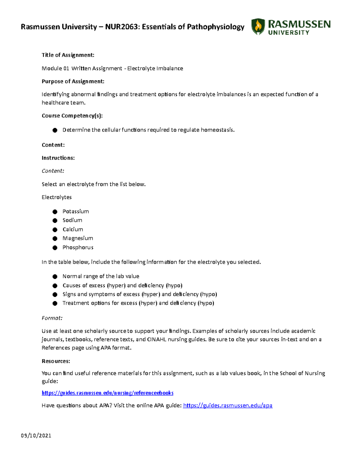 NDelgadillo Module 01 Written Assignment-Electrolyte Imbalance 100922 ...