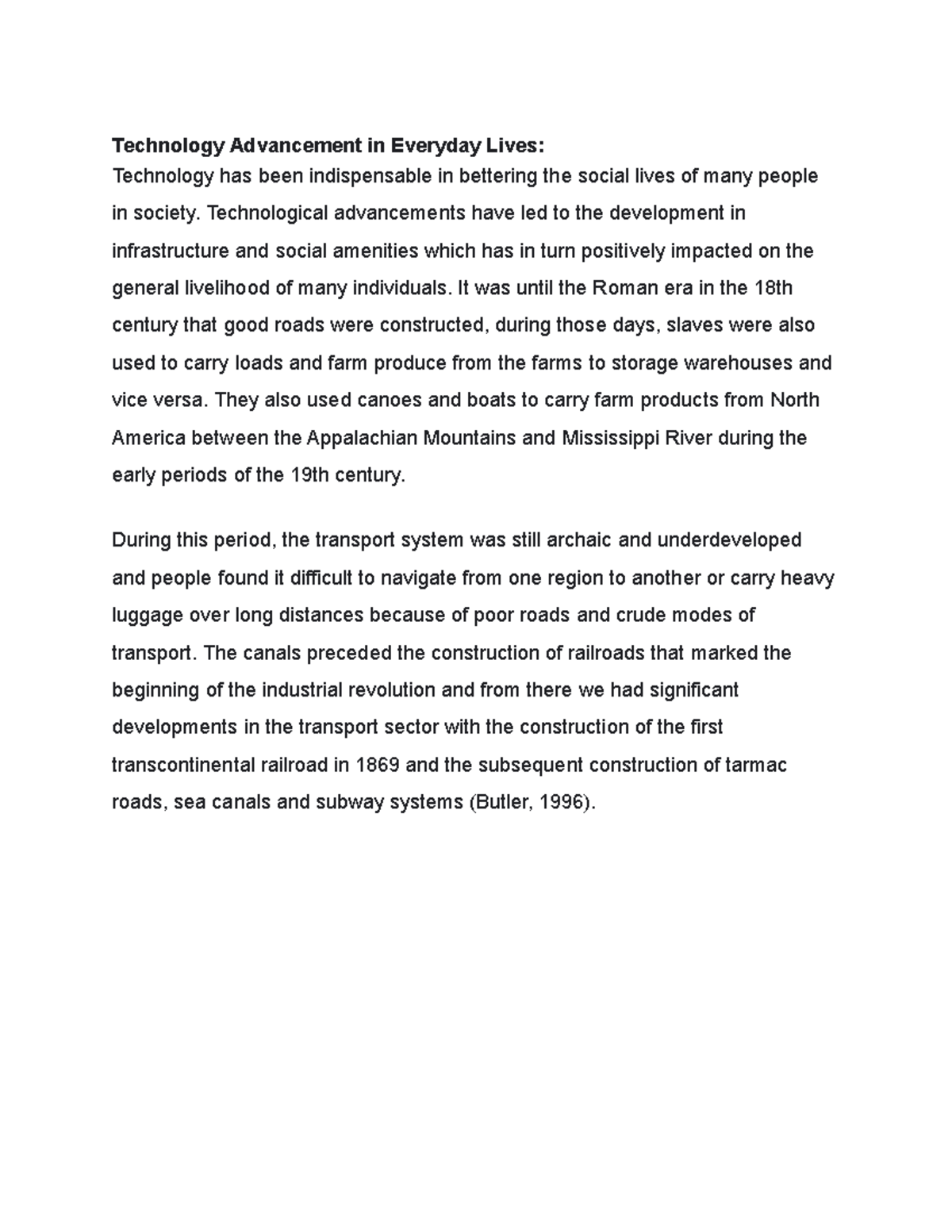 Technology Advancement in Everyday Lives - Technology Advancement in ...