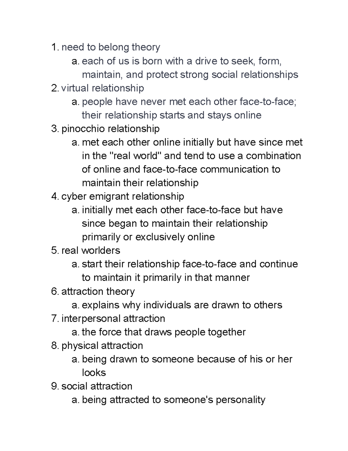 Comm 103 Chapter 7-2 - notes - need to belong theory a. each of us is ...