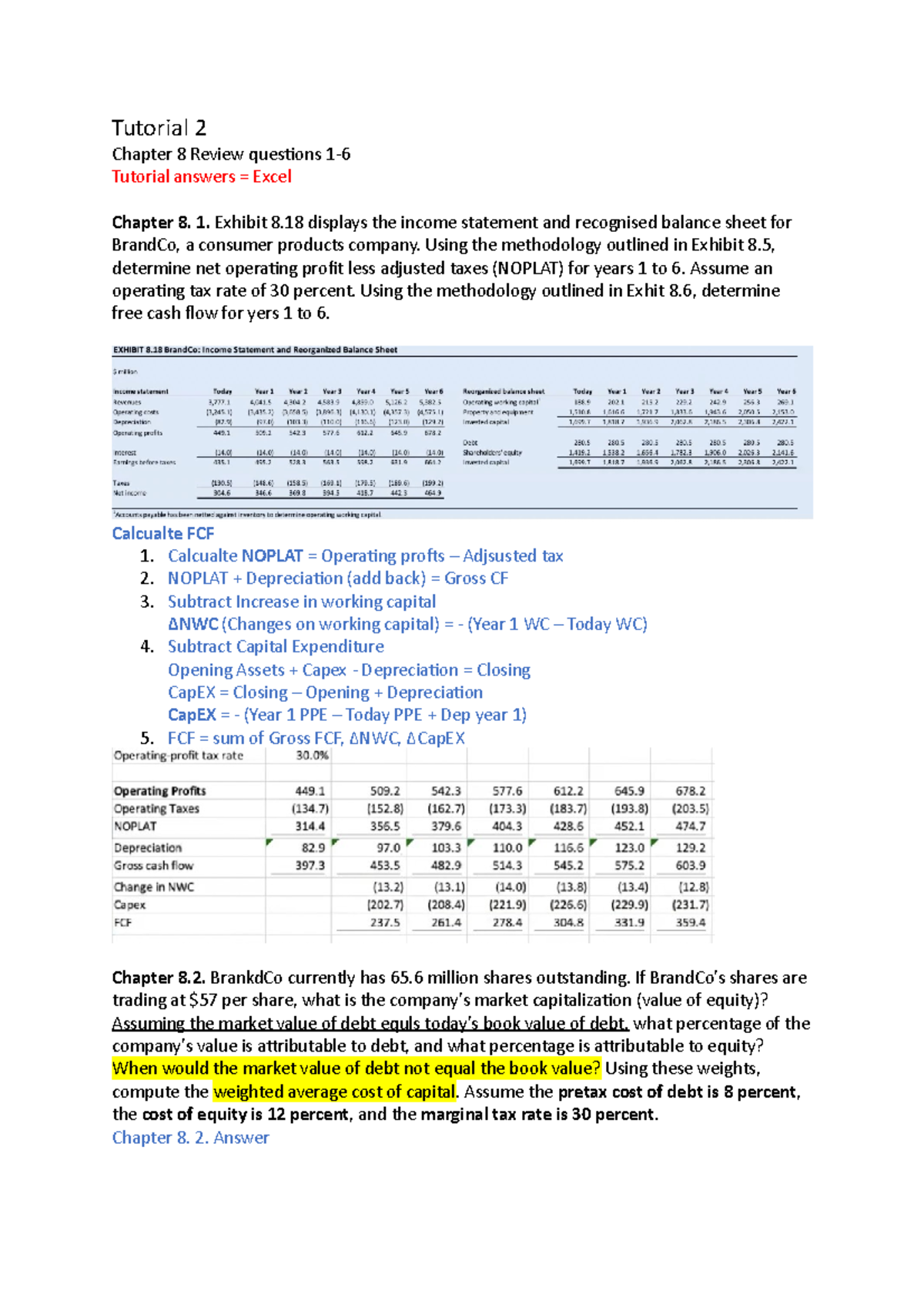Tutorial 2 - Tutorial 2 Chapter 8 Review questions 1- Tutorial answers ...
