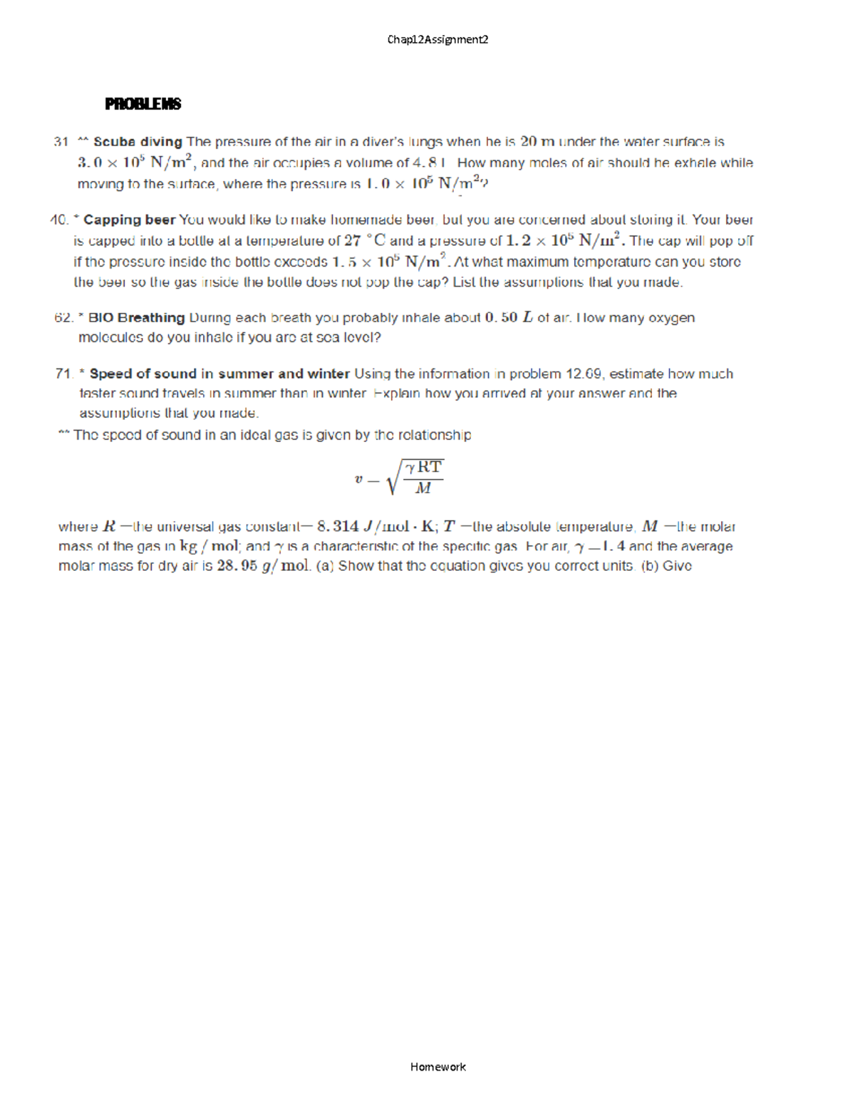 Chap12assignment 2 Ch12 Homework Assignment 2 With Answers And