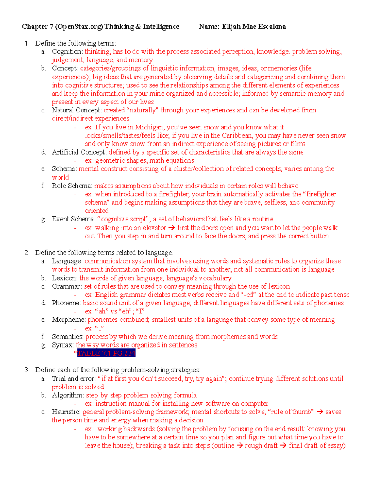 Text Assignment- Chapter 7 Thinking and Intelligence - PSYC 2301 - San ...