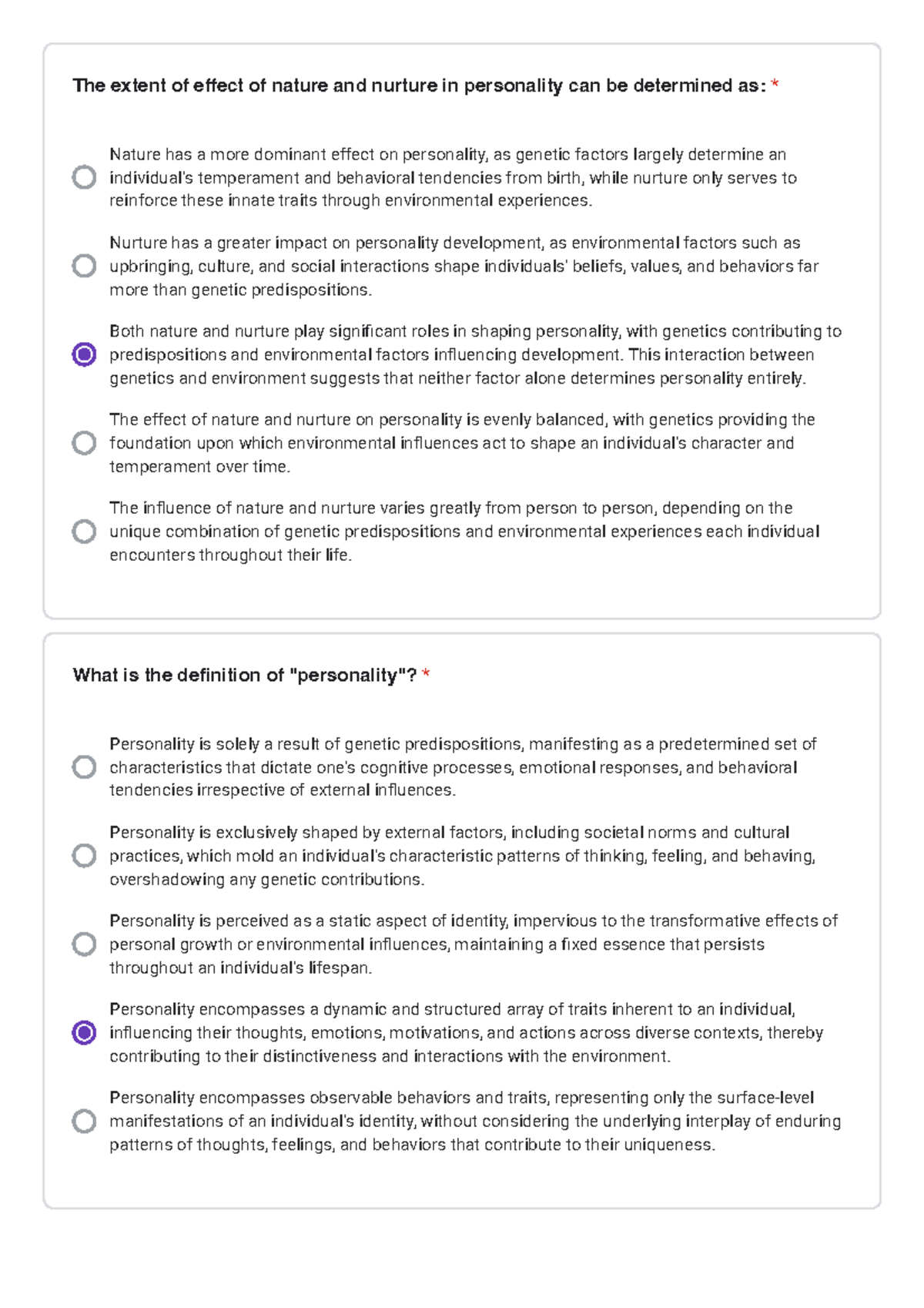 BS 207 - Module 2 Quiz New - Google Forms - Nature has a more dominant ...
