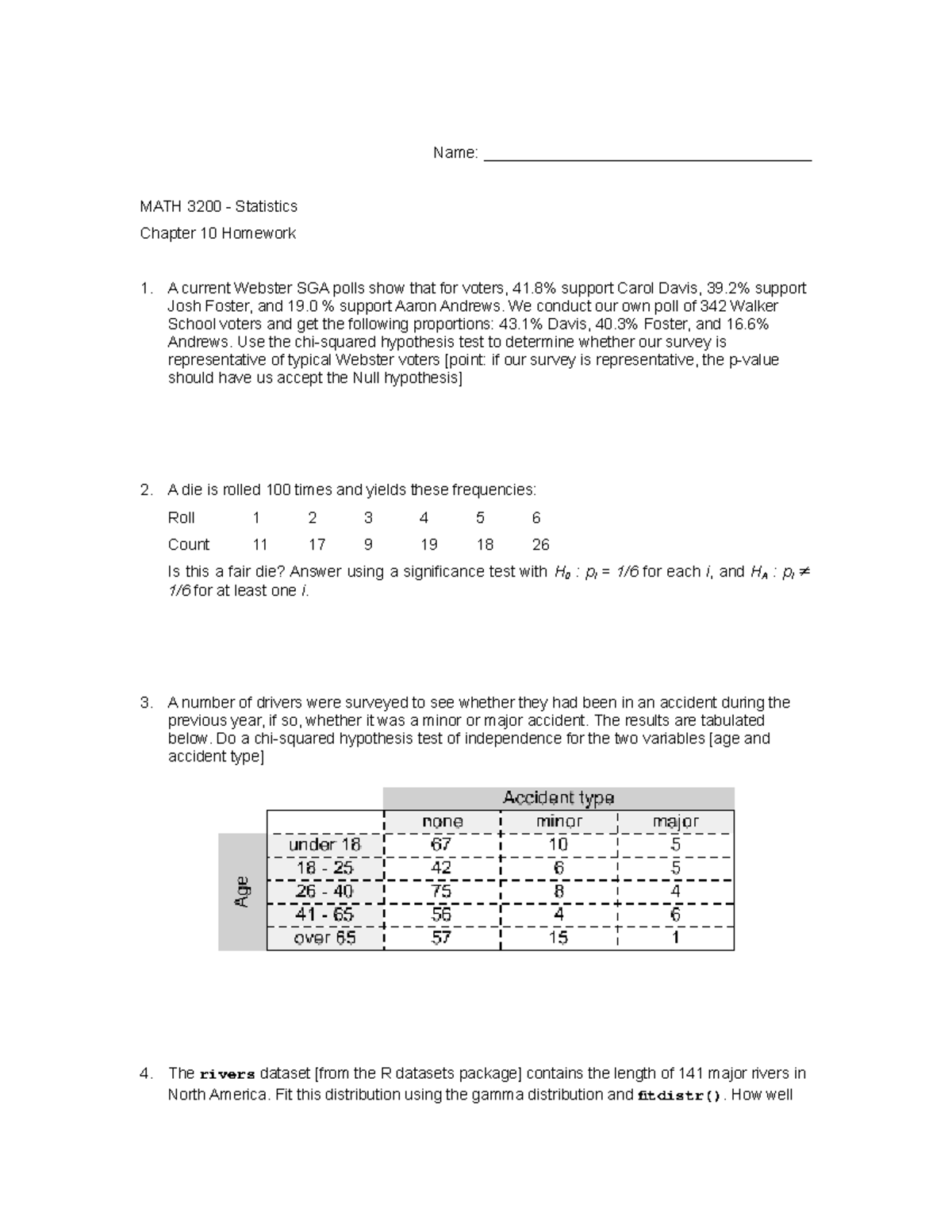MATH 3200 Chapter 10 Homework (6 jan 17) - Name ...