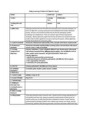 LP (SETS) - math 7 - DETAILED LESSON PLAN IN MATHEMATICS 7 GRADE 7 ...