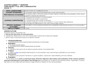TG OC Group 1 - Teachers Guide - QUARTER NUMBER: I CORE SUBJECT TITLE ...