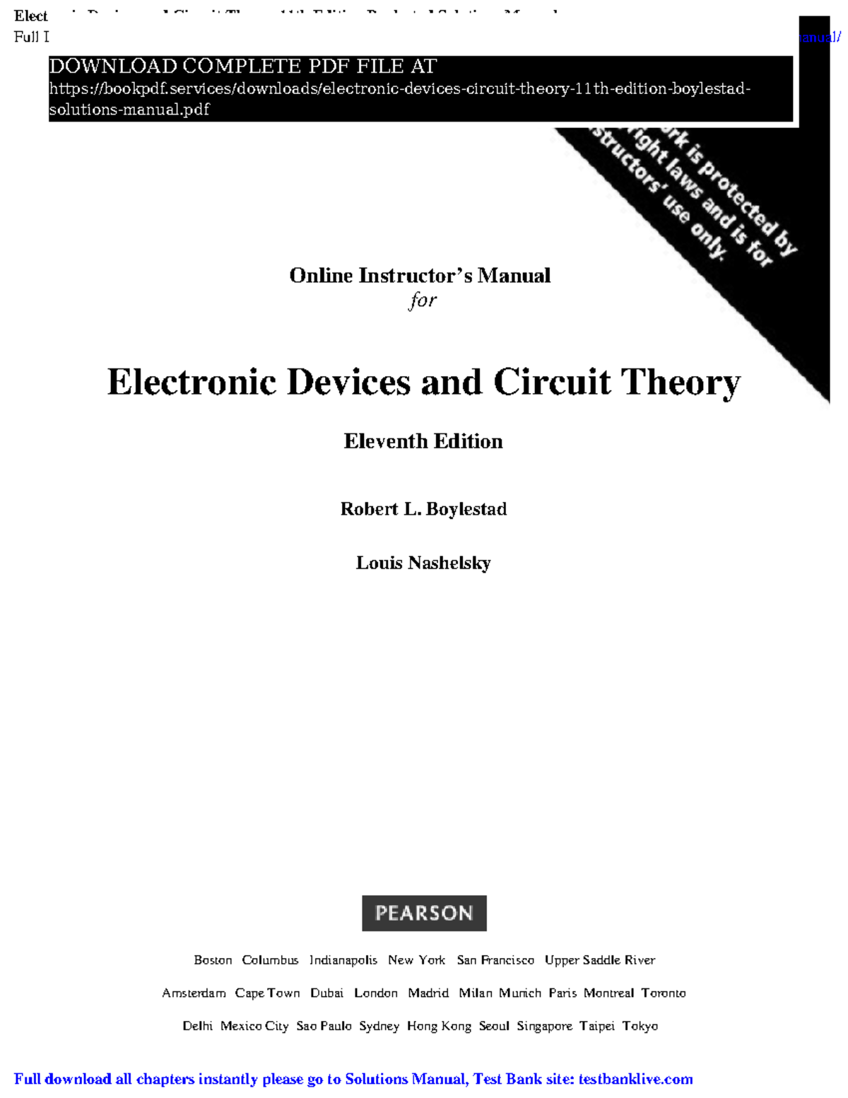circut theory electronic devices - Online Instructor’s Manual for Electronic Devices and Circuit ...