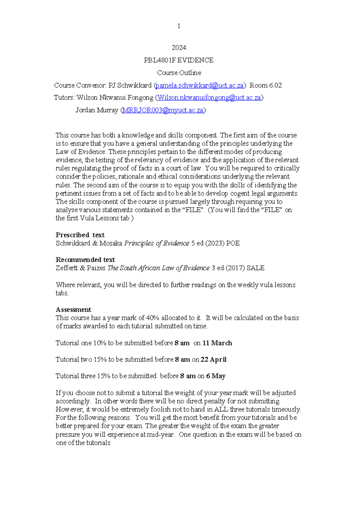 Course Outline 2024 - hhhh - 2024 PBL4801F EVIDENCE Course Outline ...